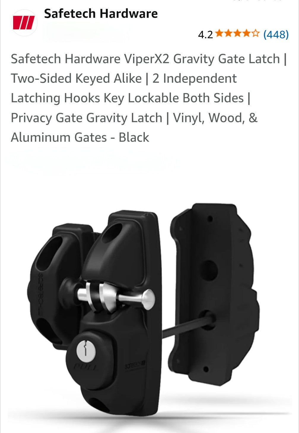 Safetech Viper X2 Gravity latch – Orlando Hinge Company